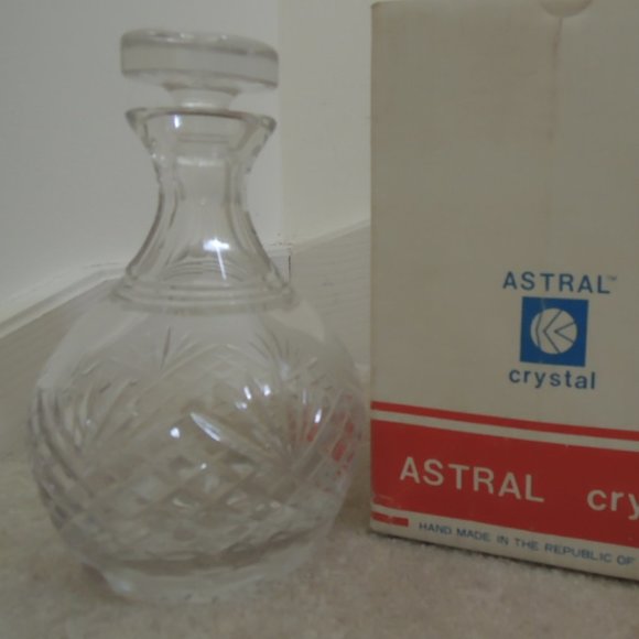 Astral | Dining | Astral Cut Crystal Joan Decanter Vtg 8s Belly Style ...